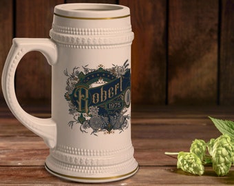 Personalized Vintage Style Beer Stein Customizable Mug for Groomsmen ...