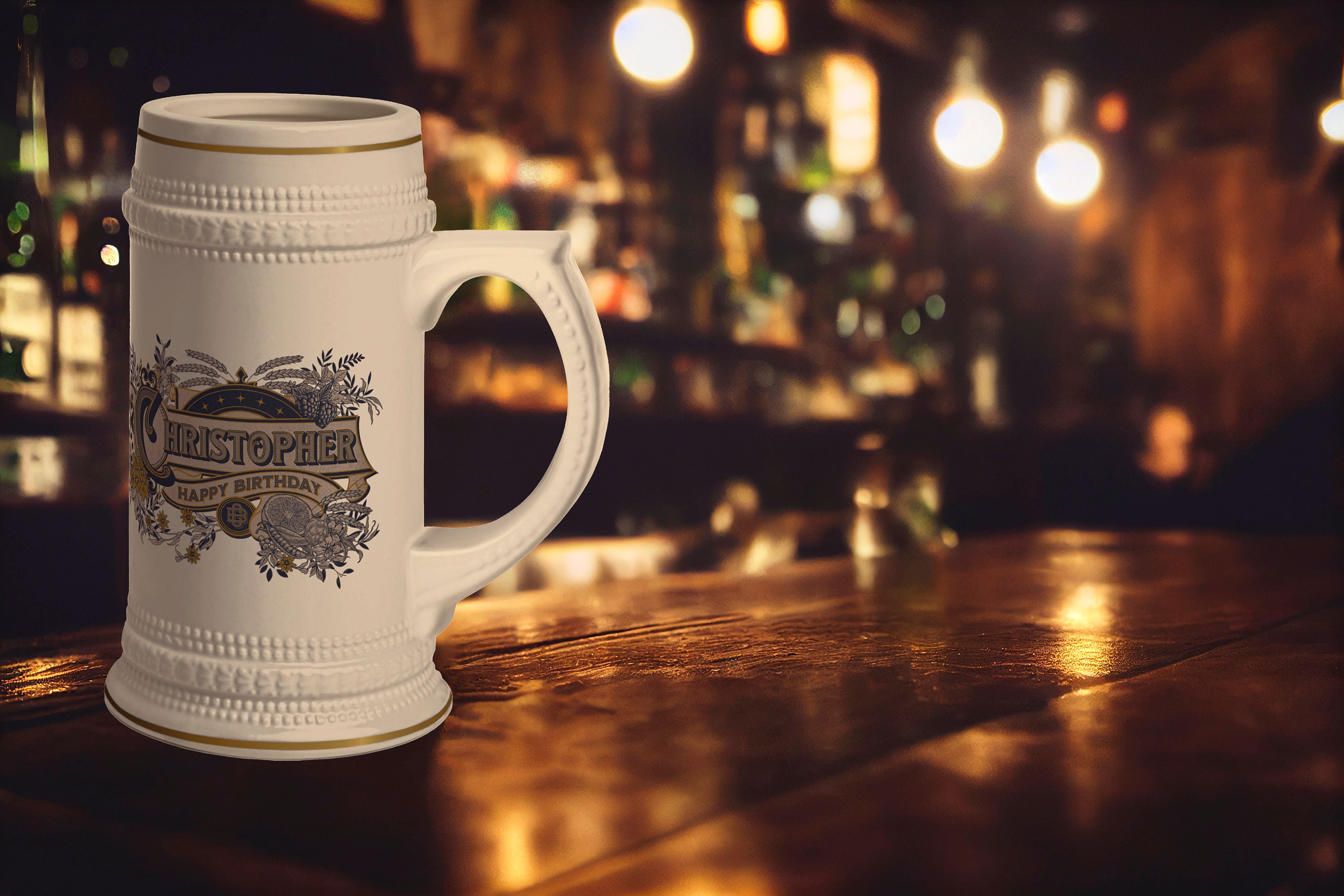 Personalized Vintage Style Beer Stein Customizable Mug for Groomsmen ...