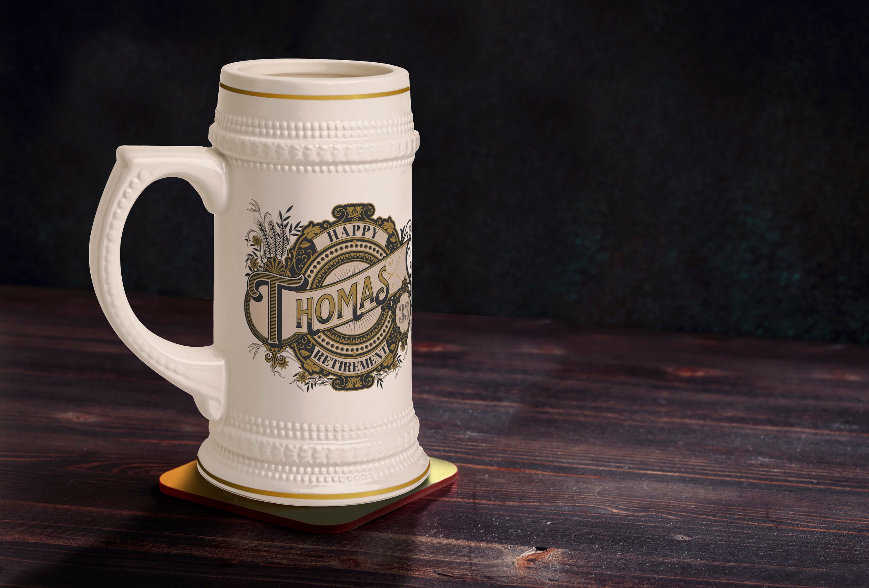 Personalized Vintage Style Beer Stein Customizable Mug for Groomsmen ...