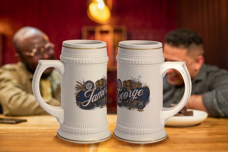Personalized Vintage Style Beer Stein Customizable Mug for Groomsmen ...