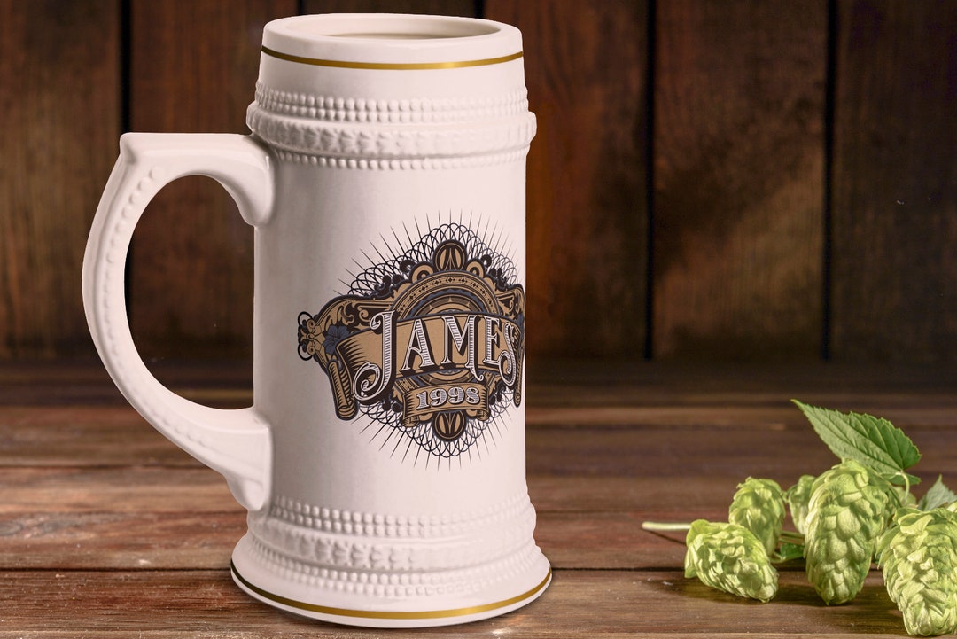 Personalized Vintage Style Beer Stein Customizable Mug for Groomsmen ...