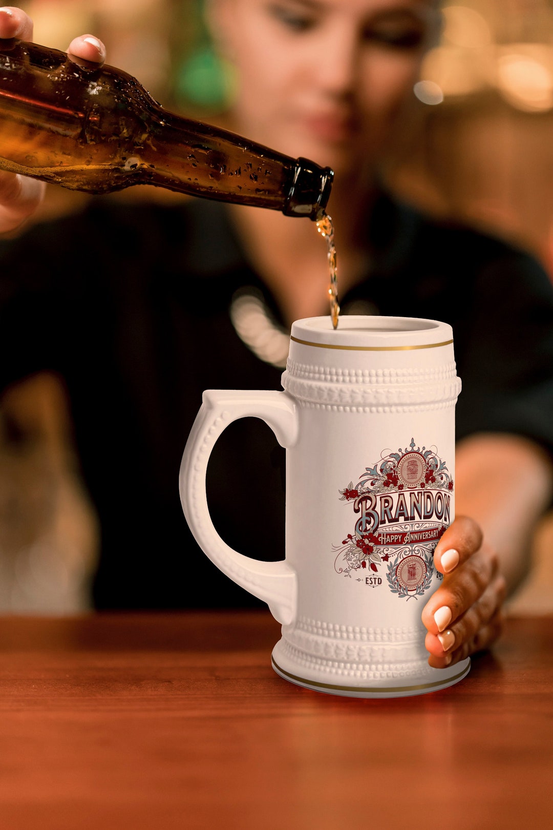 Personalized Vintage Style Beer Stein Customizable Mug for Groomsmen ...