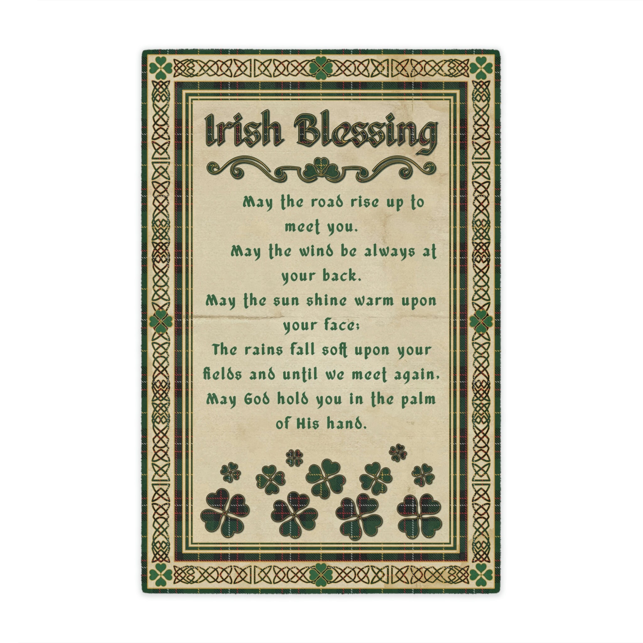 Irish Blessing Blanket Celtic Knot Irish Plaid Fleece Throw Shamrock ...