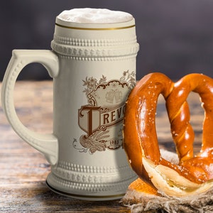 Personalized Vintage Style Beer Stein Customizable Mug for Groomsmen ...
