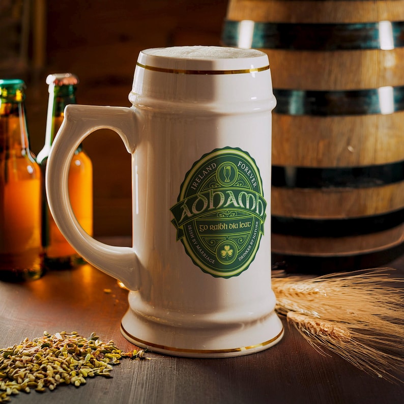 Personalized Ceramic Beer Stein - Custom Vintage Mug for Beer Lovers ...