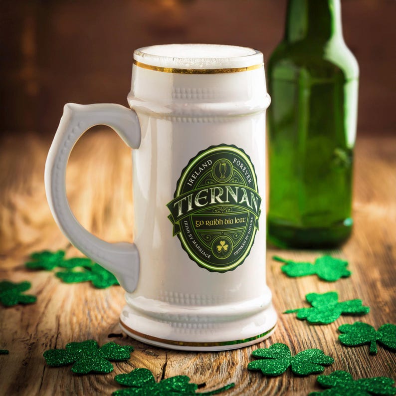 Personalized Ceramic Beer Stein - Custom Vintage Mug for Beer Lovers ...