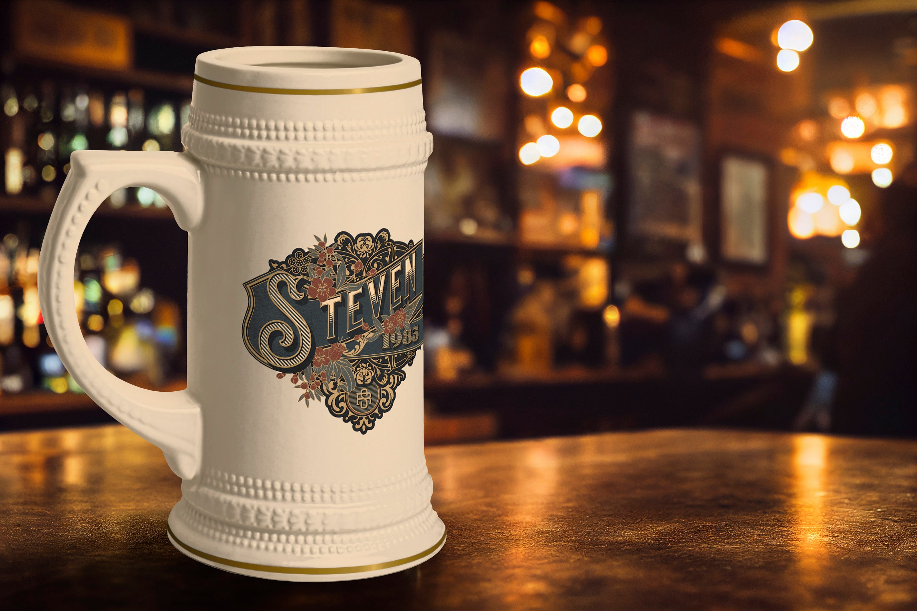 Personalized Vintage Style Beer Stein Customizable Mug for Groomsmen ...