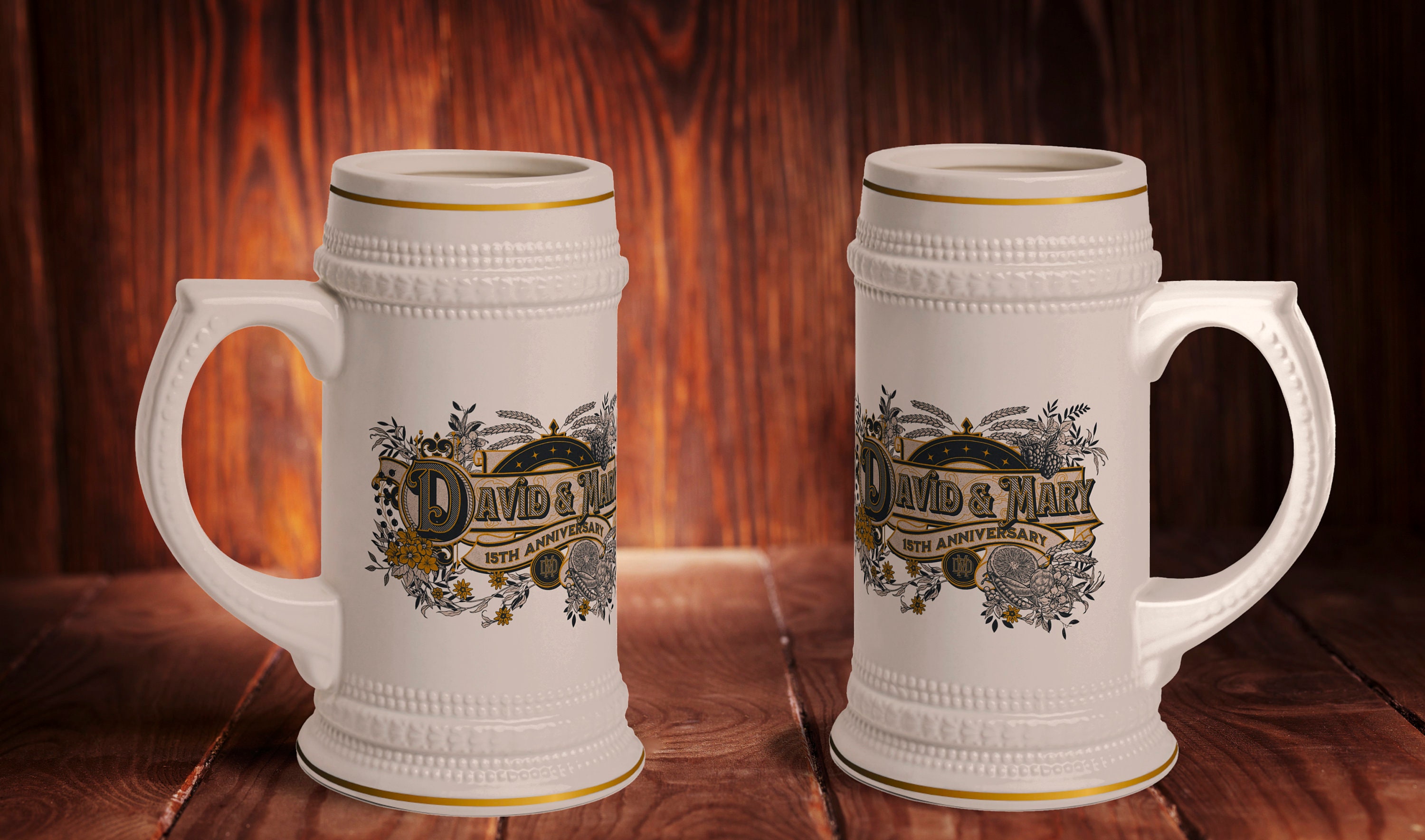 Personalized Vintage Style Beer Stein Customizable Mug for Groomsmen ...