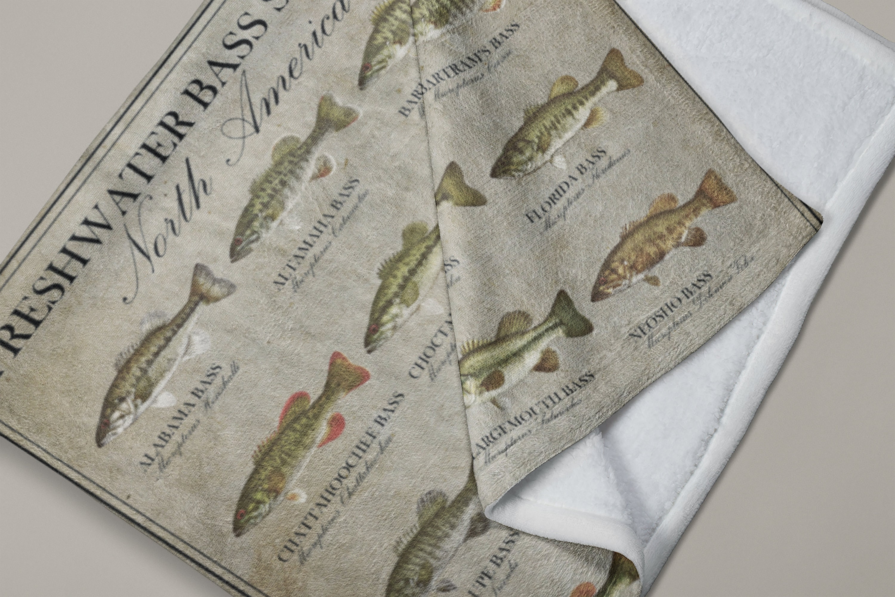 Vintage Style Bass Fish Fleece Blanket, Natural History Art Bass Lovers ...