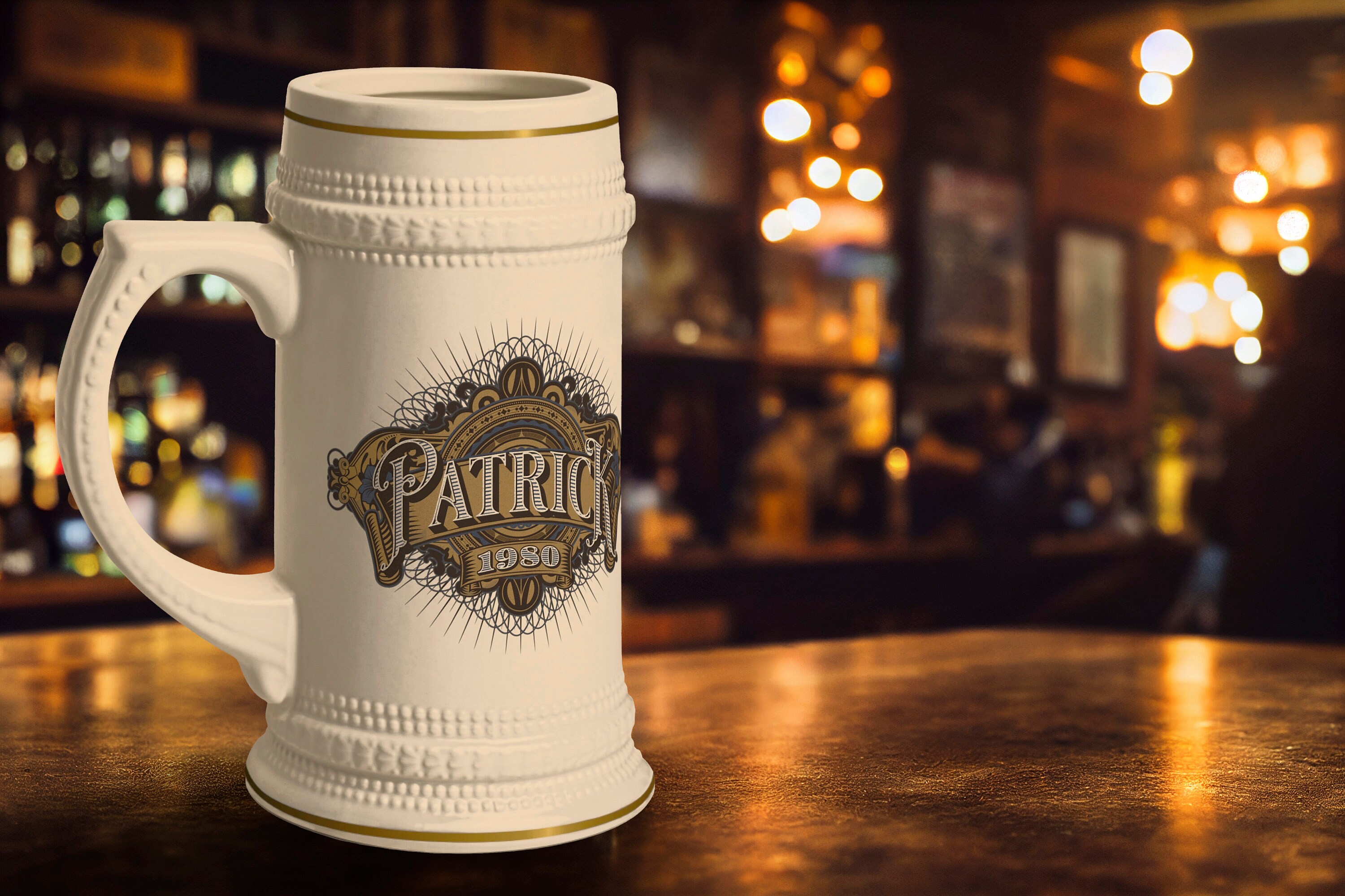 Personalized Vintage Style Beer Stein Customizable Mug for Groomsmen ...
