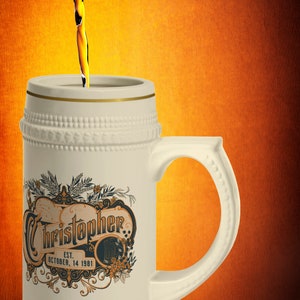 Personalized Vintage Style Beer Stein Customizable Mug for Groomsmen ...