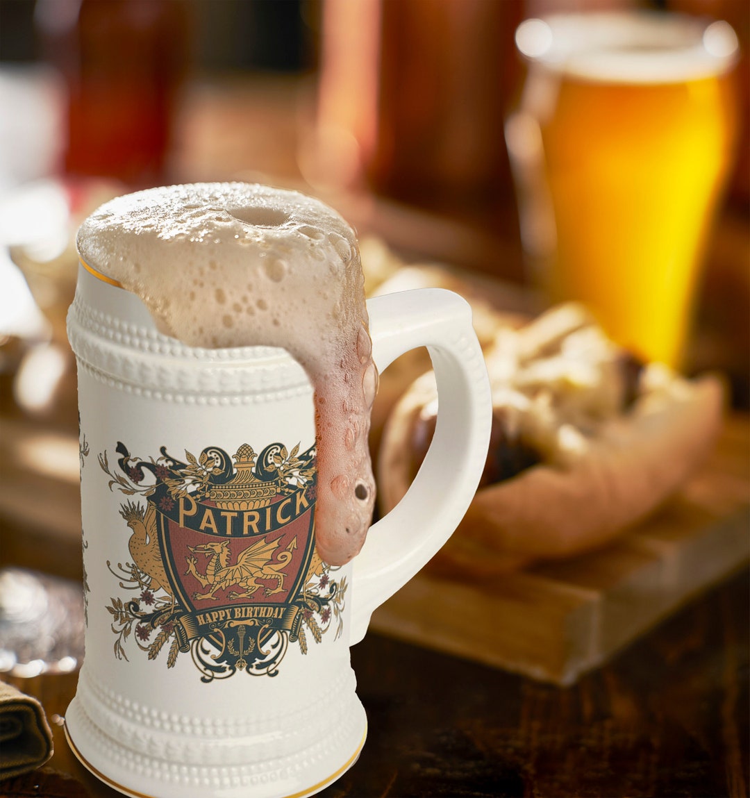 Customizable Vintage Style Personalized Beer Stein, Coat of Arms ...