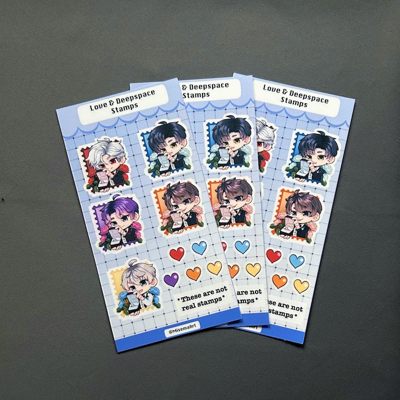 Love and Deepspace Stamp Vinyl Stickersheets [sylus, Caleb, Xavier ...