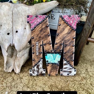 Cowhide Letters 12” - Personalized Western Wall and Shelf Decor *made ...
