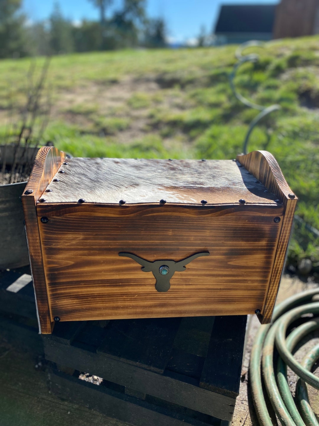Western Cowhide Storage Box Farmhouse, Ranch, Home Decor - Etsy