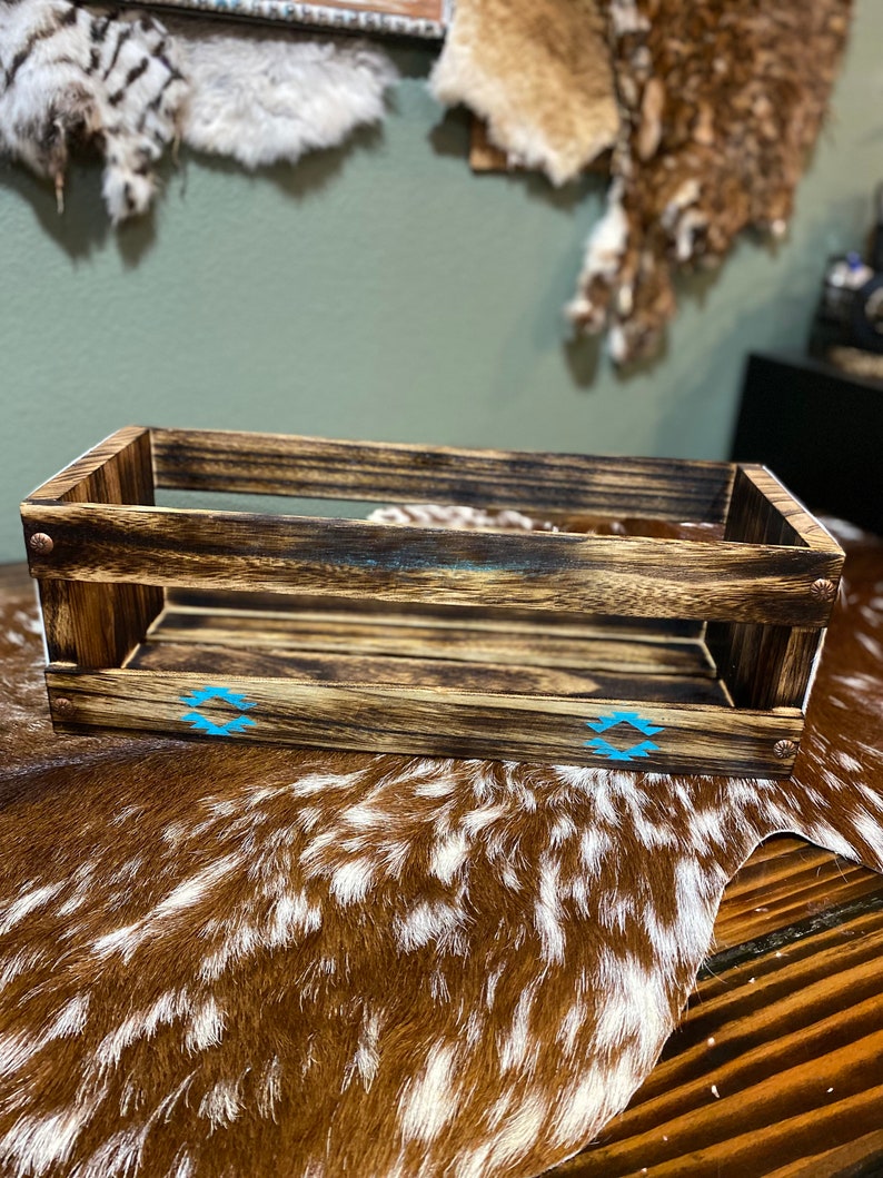 Western Cowhide Crate Decor & Centerpiece - Etsy