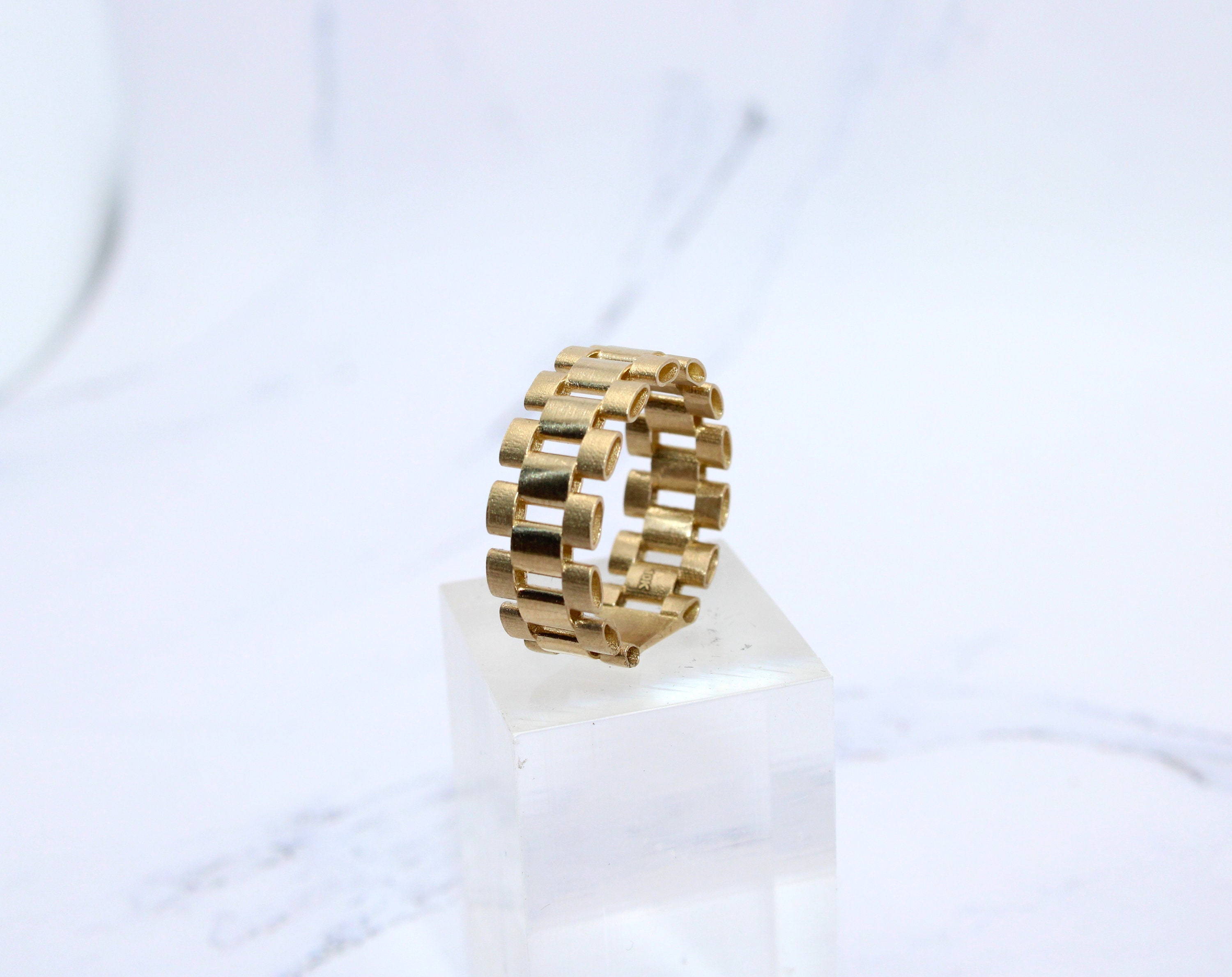 10k Gold Rollie Ring for Men, 9.5mm - Etsy