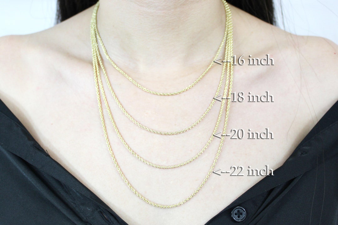 10k Gold 1mm Rope Chain Link Necklace for Men and Women - Etsy