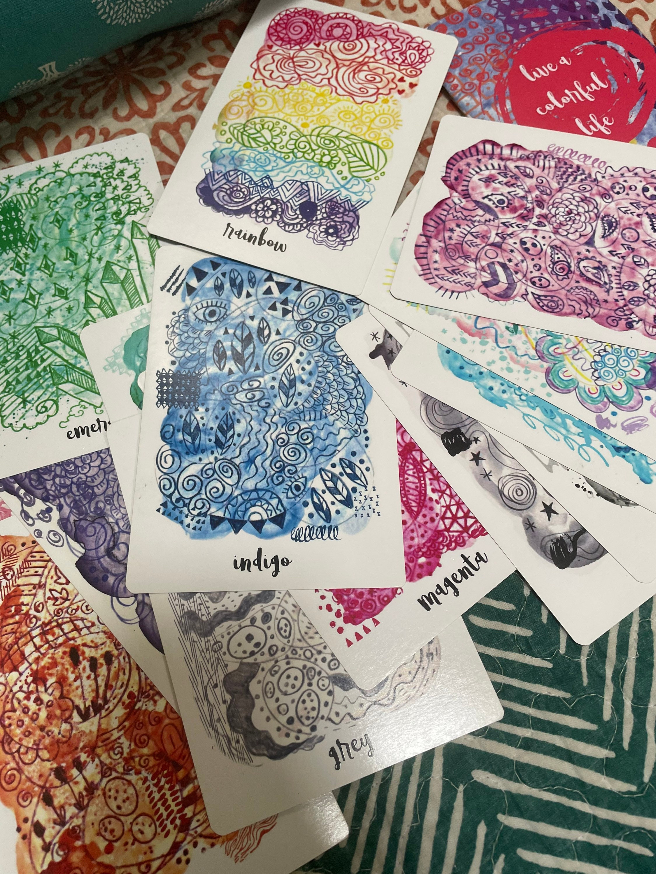 Live a Colorful Life Zentangle Oracle Color Therapy Card Deck - Etsy