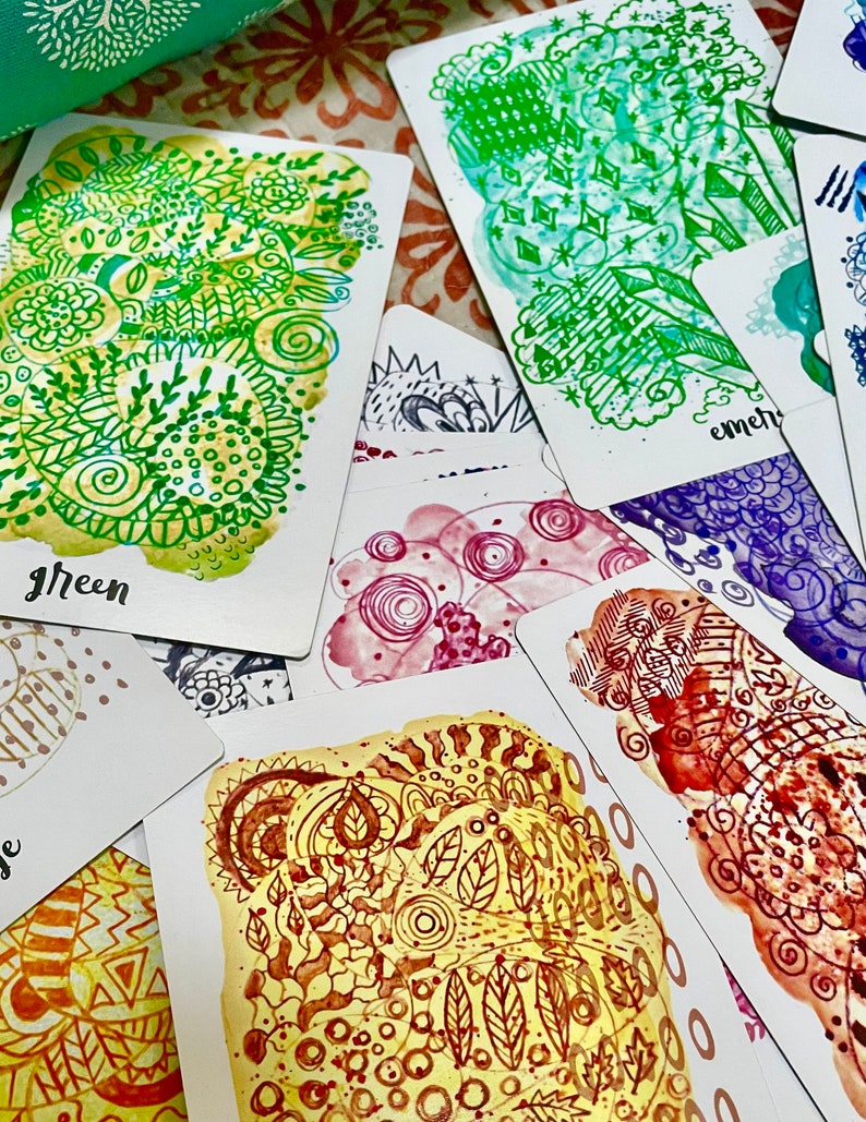 Live a Colorful Life Zentangle Oracle Color Therapy Card Deck - Etsy