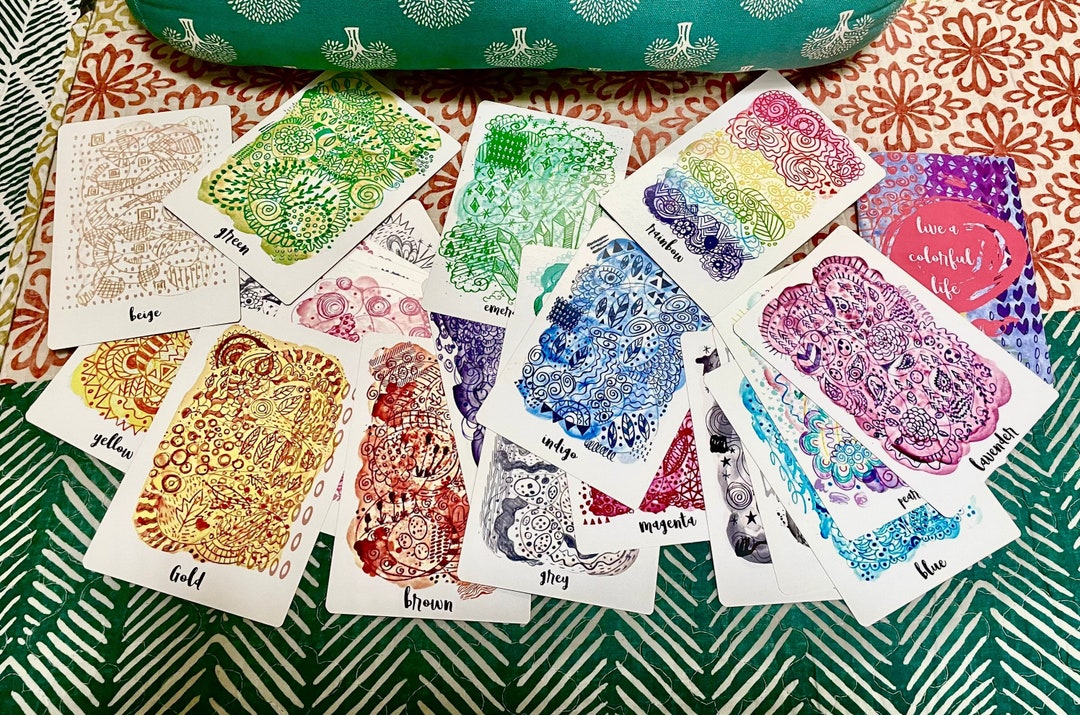 Live a Colorful Life Zentangle Oracle Color Therapy Card Deck - Etsy