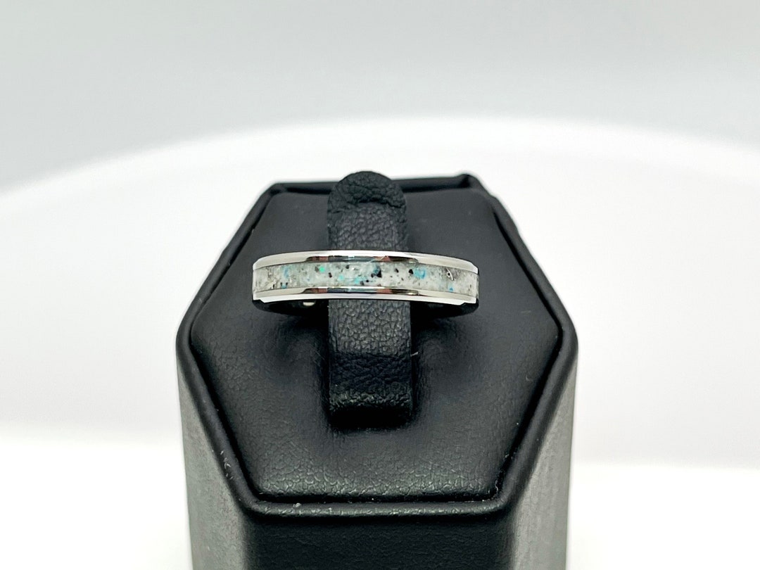 Meteorite and Moonstone Inlay Ring the Winter Dream - Etsy