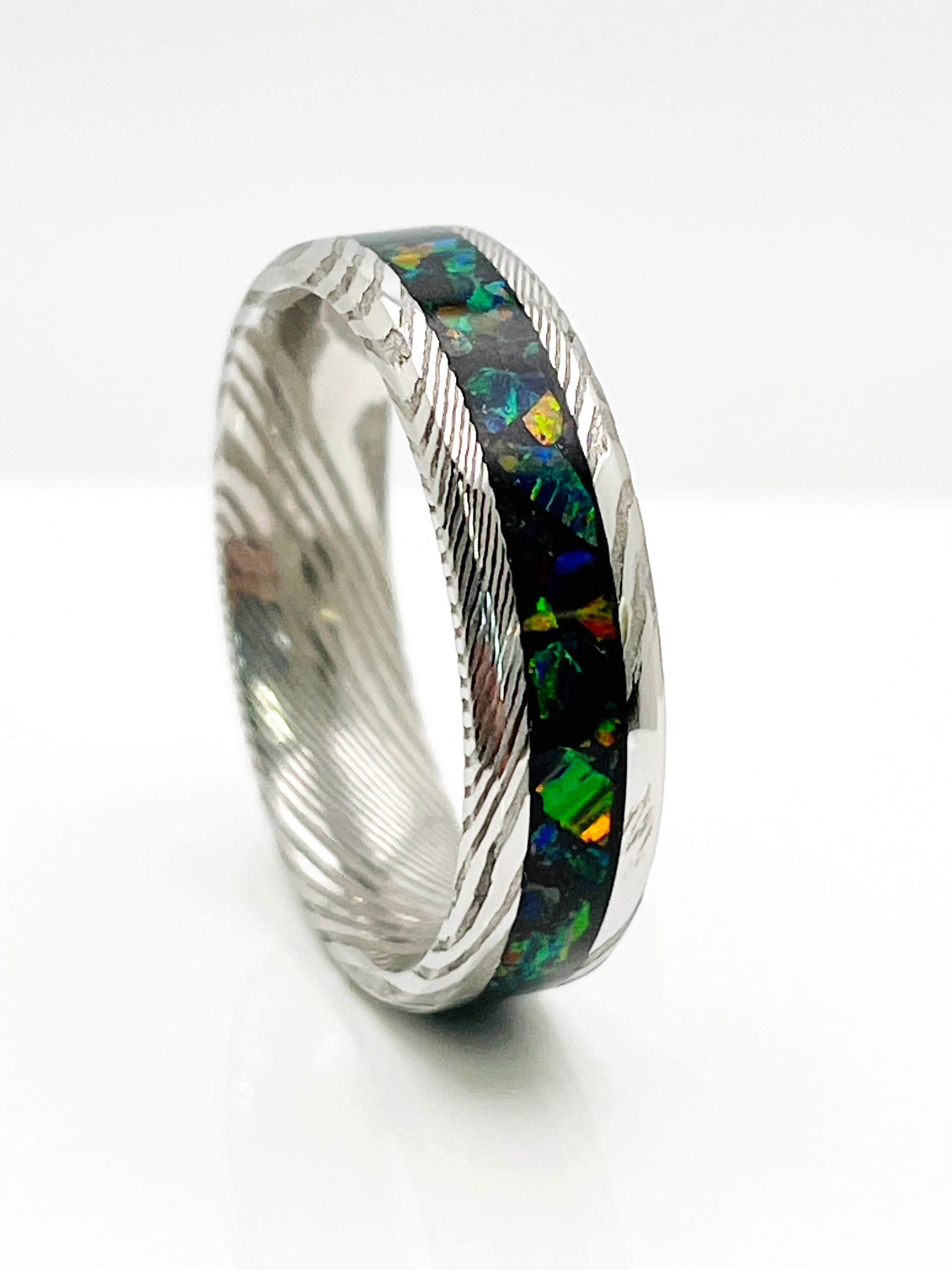 Crushed Opal Inlay Ring the Mystique - Etsy