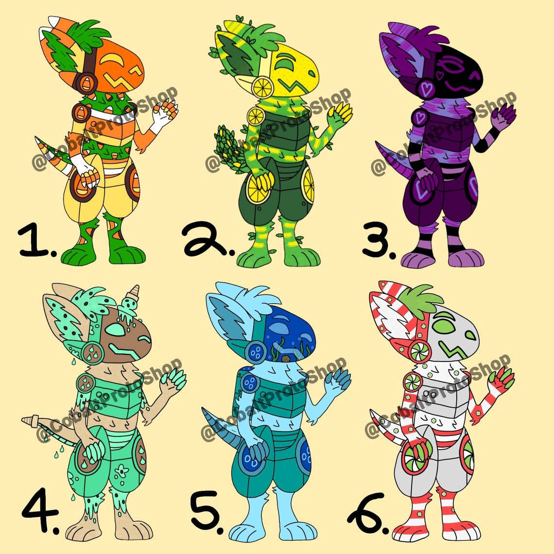 Furry Protogen Original Character Adoptables 6 1 Batch - Etsy