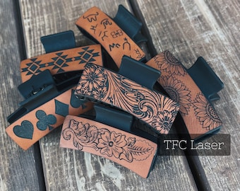 Tooled Leather Claw Clips Western Hair Accessories Punchy - Etsy
