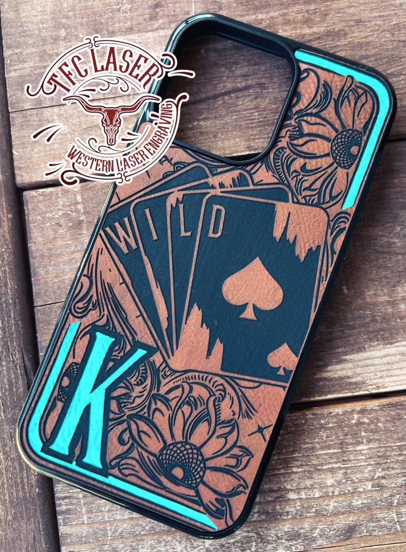 Western Wild Card Initial Phone Case - Etsy