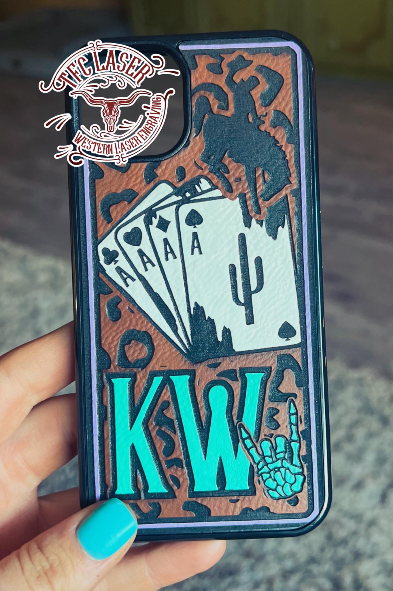 Western Rock on Cowboy Phone Case Initial Phone Case - Etsy