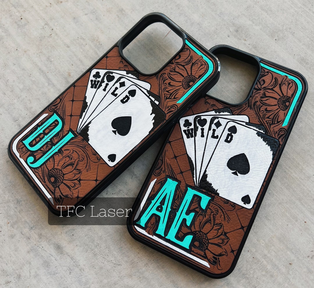 Western Wild Card Initial Phone Case - Etsy