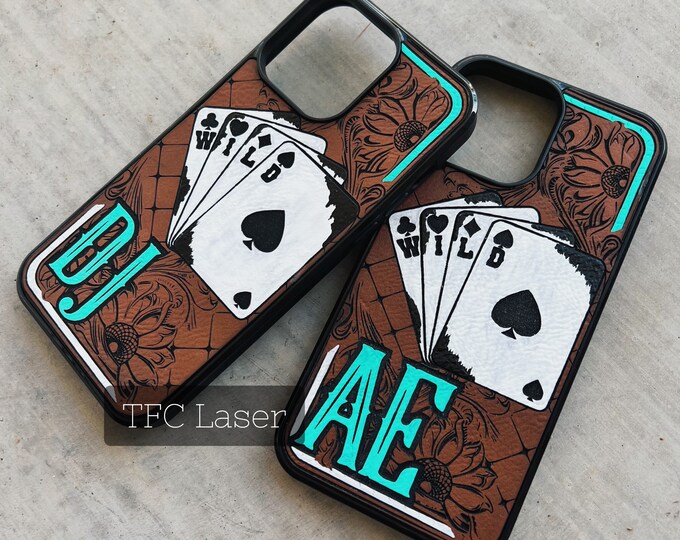 Custom Tooled Leather Longhorn and Scroll Phone Case - Etsy