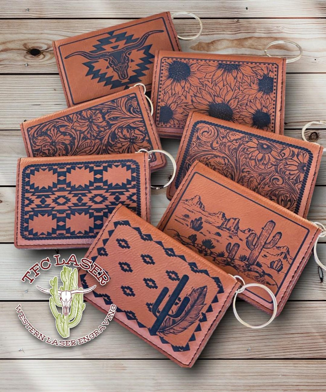Western Keychain Wallet; Various Designs Available - Etsy