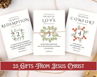 Christmas Advent Scripture Cards Nativity Advent 12 - Etsy