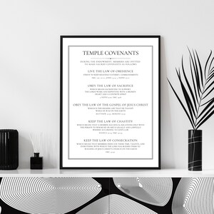 LDS Temple Covenants Print - Multiple Sizes - With and Without Border ...