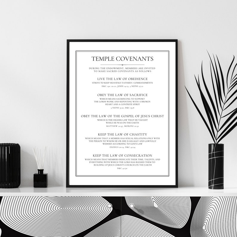 LDS Temple Covenants Print - Multiple Sizes - With and Without Border ...