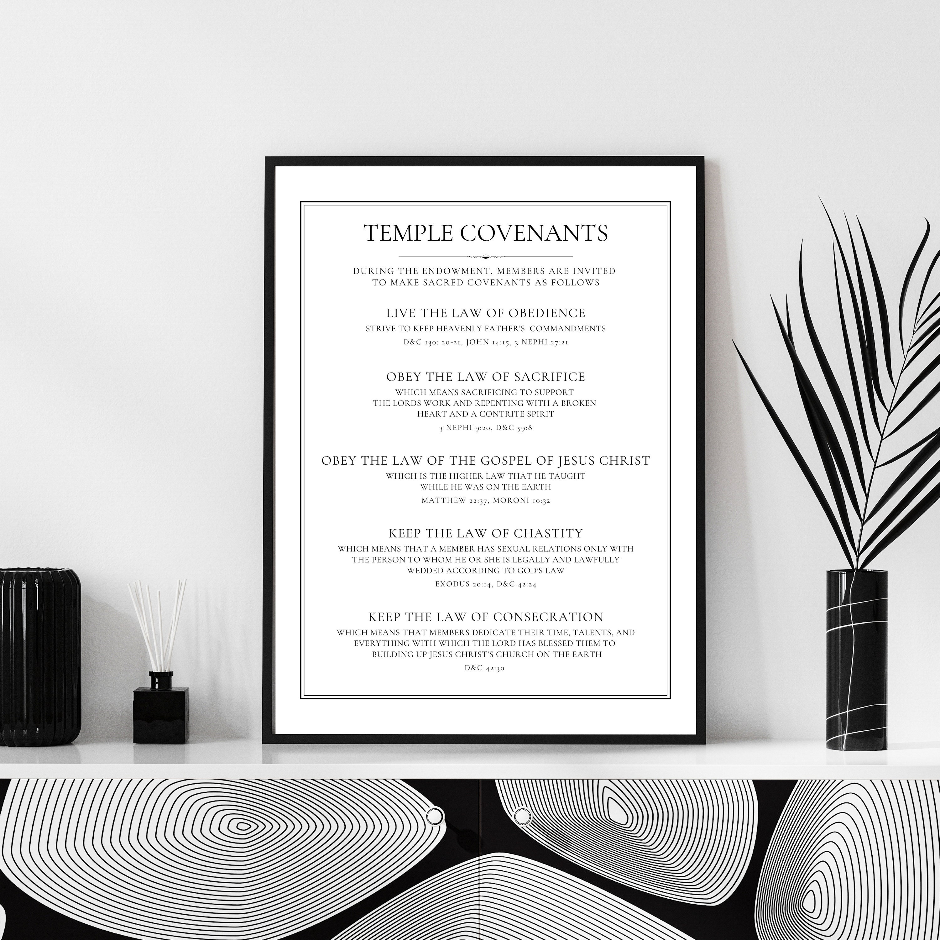 LDS Temple Covenants Print - Multiple Sizes - With and Without Border ...