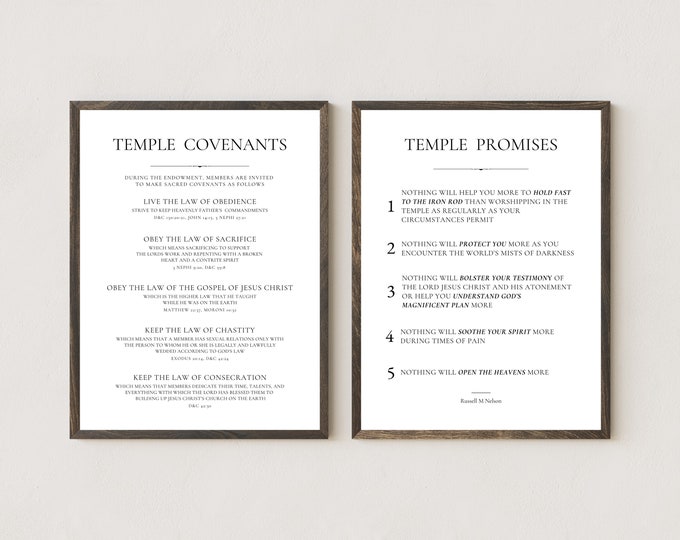 LDS My Temple Covenants - LDS Endowment Promises Print - Temple ...