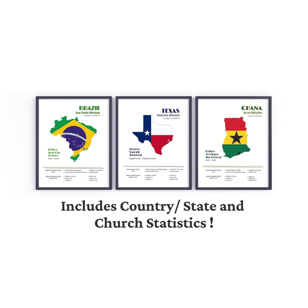 Custom LDS Mission Flag Mission Map Any Mission - Etsy