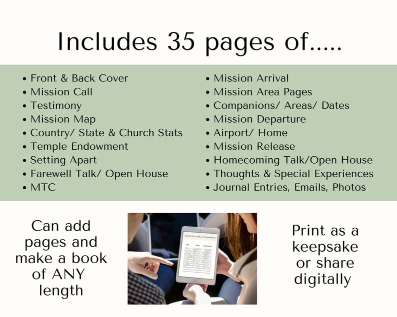 Mission Memories Book – Editable in CANVA – LDS Missionary Gift ...