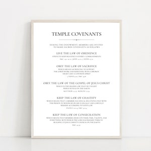 LDS Temple Covenants Print - Multiple Sizes - With and Without Border ...
