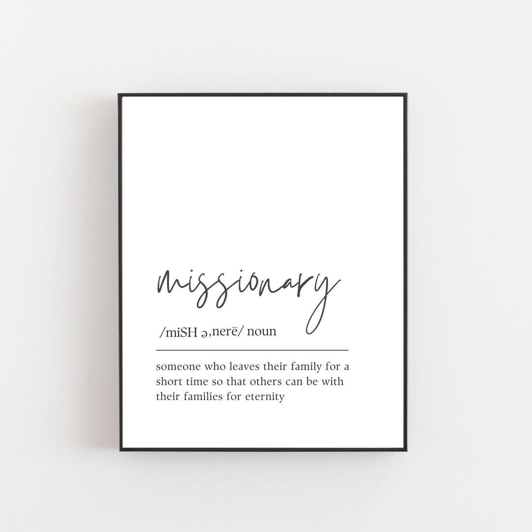 Missionary Definition Print - LDS Missionary Gift - LDS Mission ...