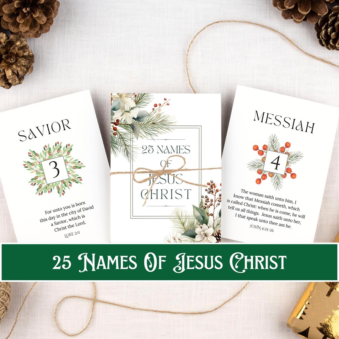 25 Names of Jesus Christ Christmas Countdown Bible KJV Christmas Advent ...