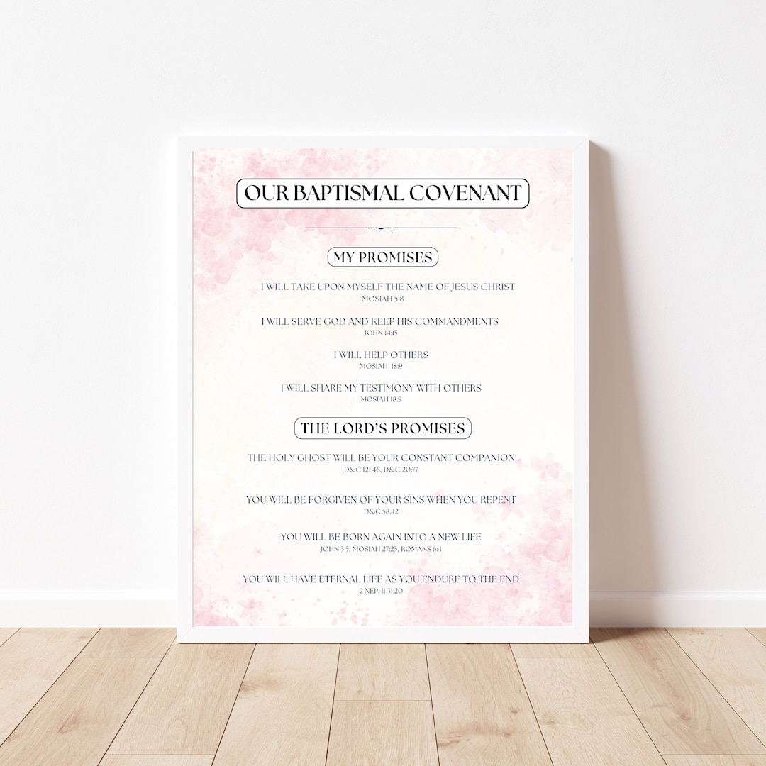 LDS Baptismal Covenant LDS Girls Baptism Lds Baptism Poster Lds ...