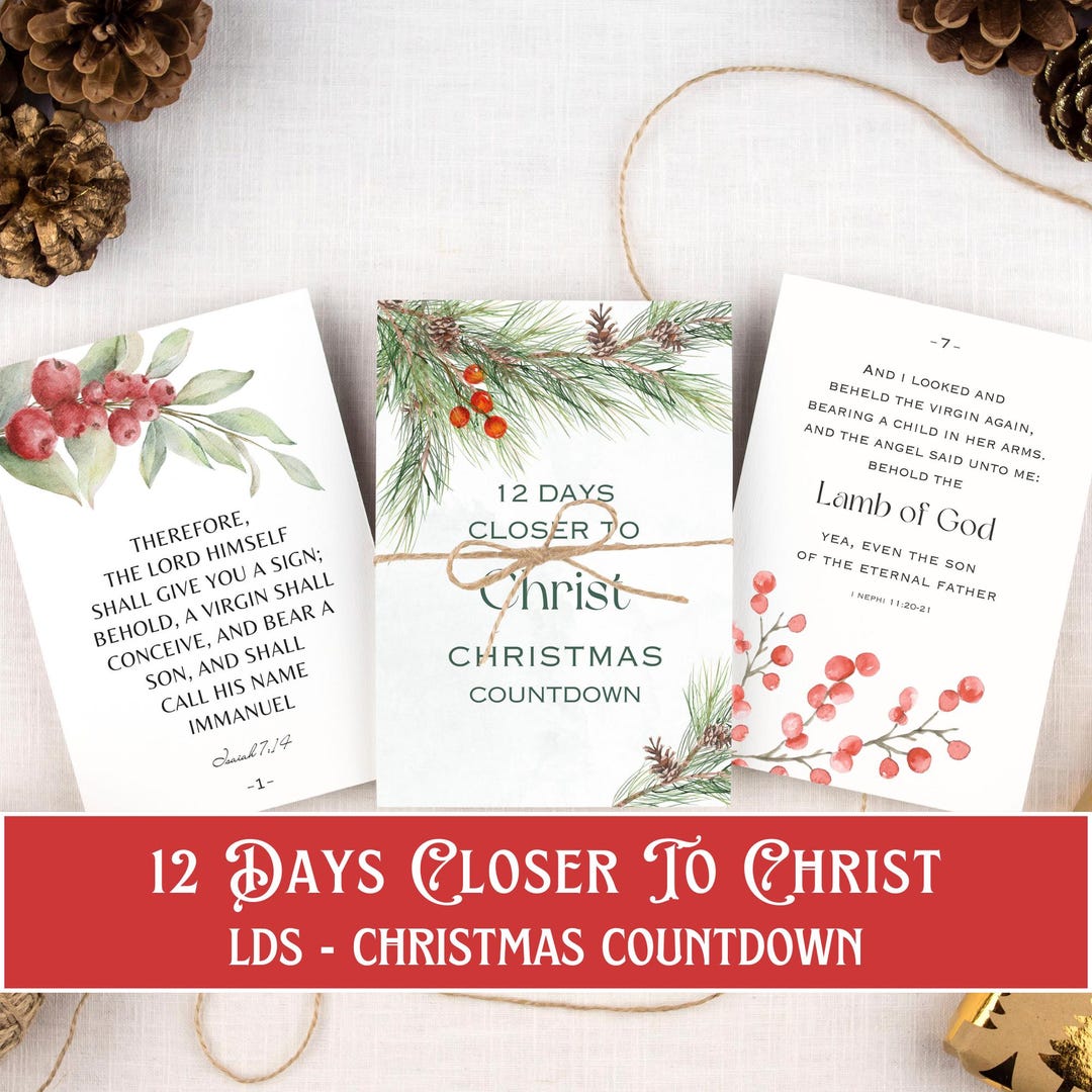 LDS 12 Days Closer to Christ LDS Christmas Countdown Scripture Cards ...