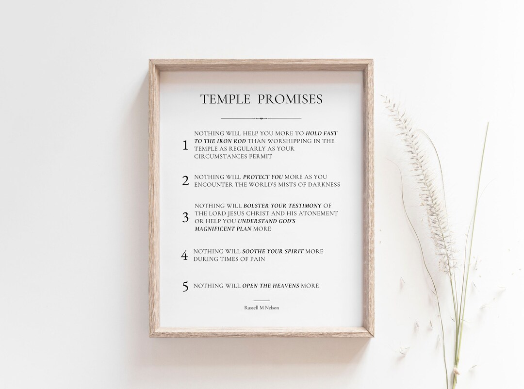Temple Promises - Russell M Nelson Quote - General Conference- LDS ...