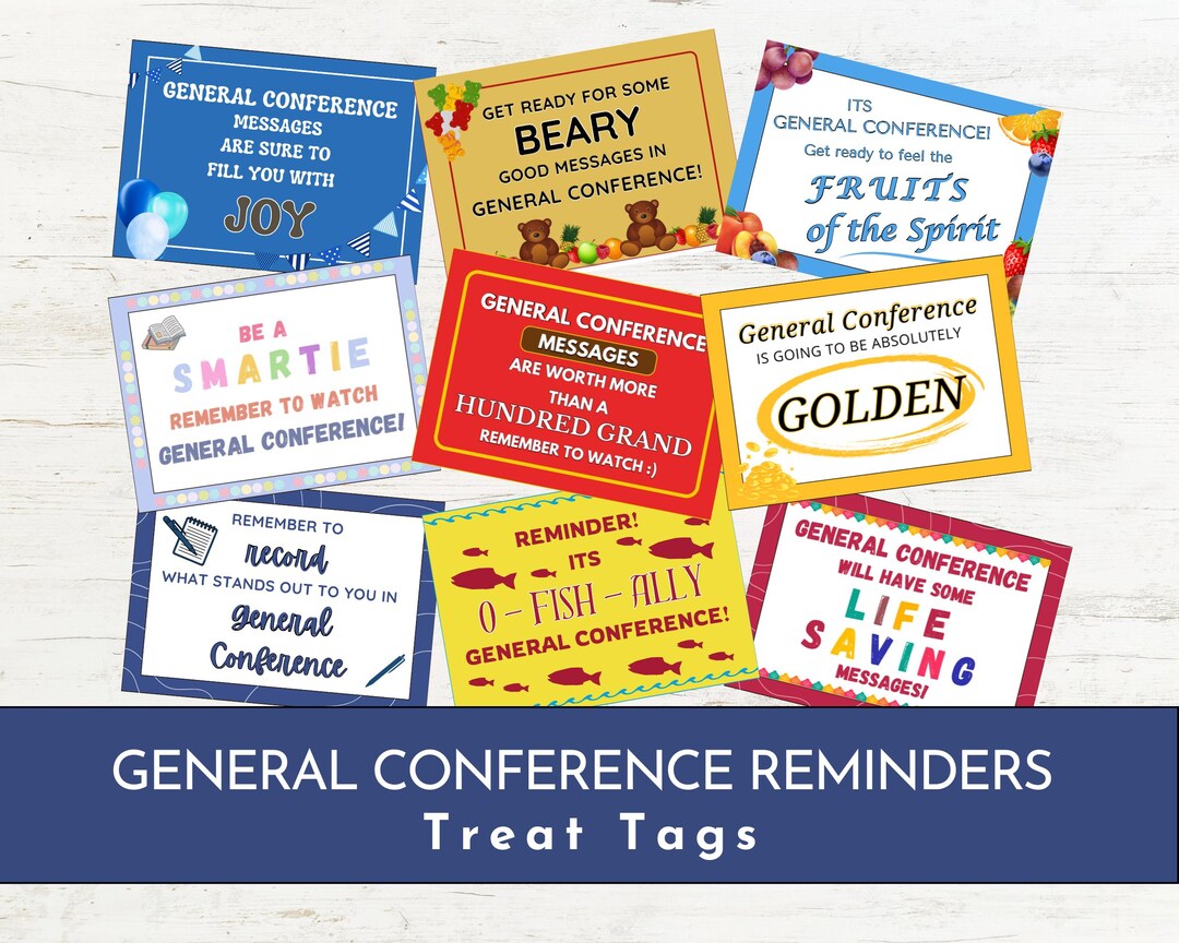General Conference Handout Bundle - General Conference Treat Tags ...