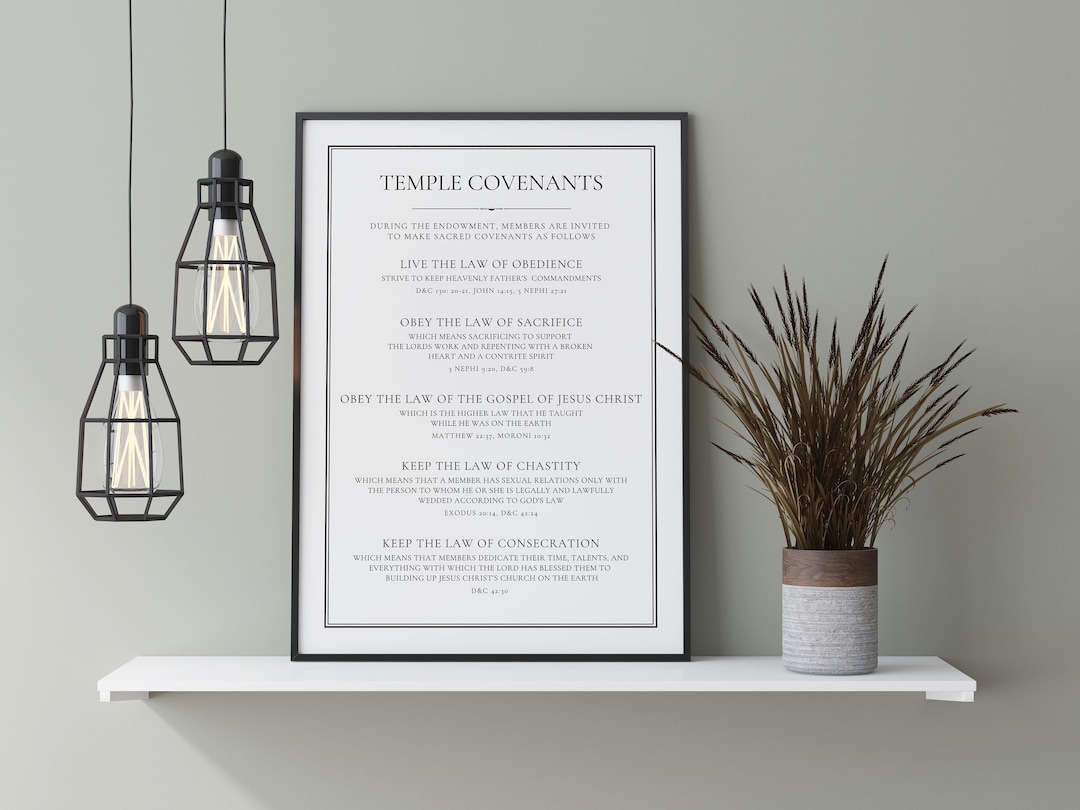 LDS Temple Covenants Print - Multiple Sizes - With and Without Border ...