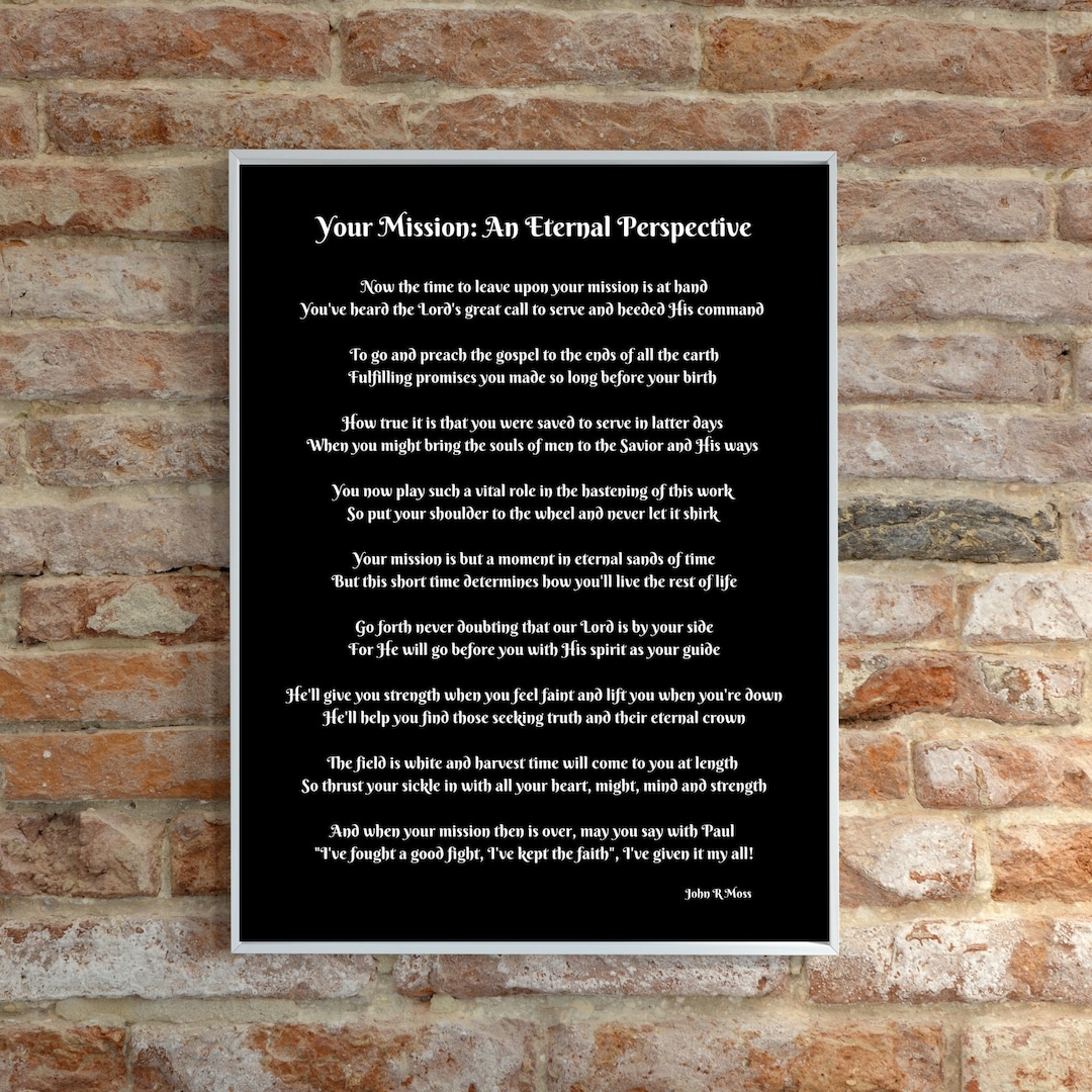 LDS Mission Poem LDS Missionary Gift Called to Serve - Etsy